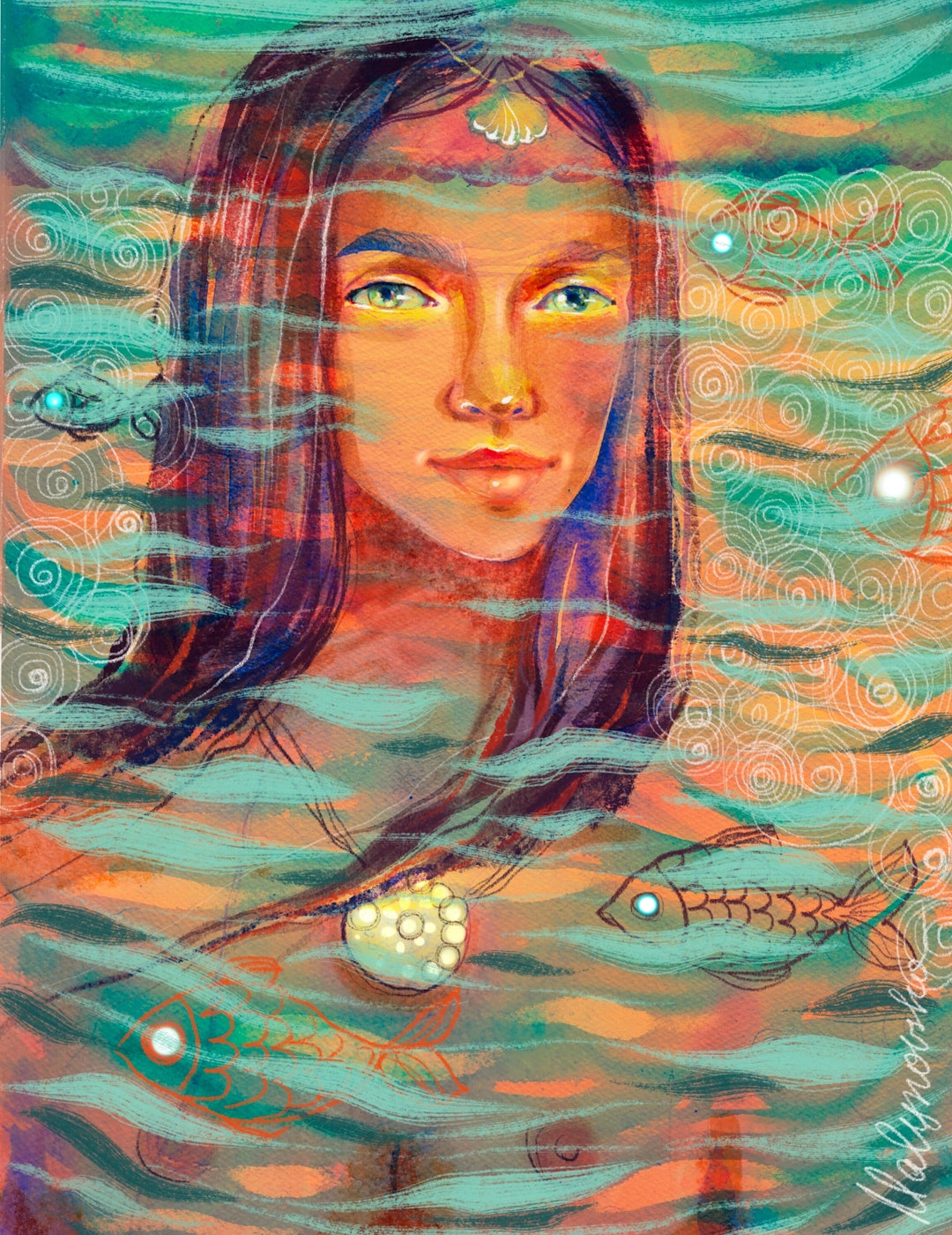 Water Goddess - Painting With Digital Download - Etsy