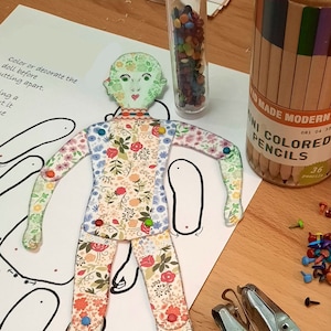 Pieces Paper Doll #3 Medium - Articulated Paper Doll to Color - a ...