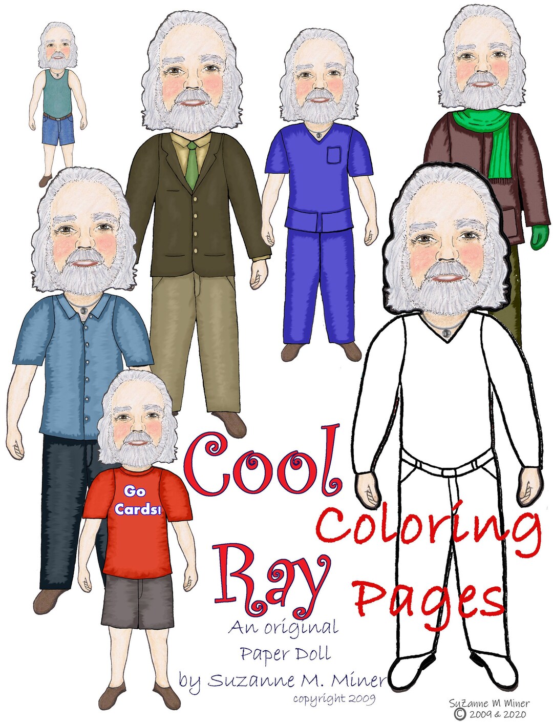 Cool Ray Paper Doll Coloring Pages - Digital Download - Nurse and ...