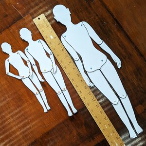 Large Articulated Paper Doll – Coloring Project, Creativity Template ...