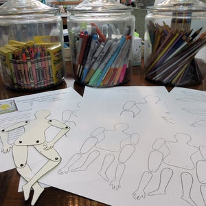 Pieces Paper Dolls #1 - Create a Jointed Doll - 6 Sizes - Articulated ...