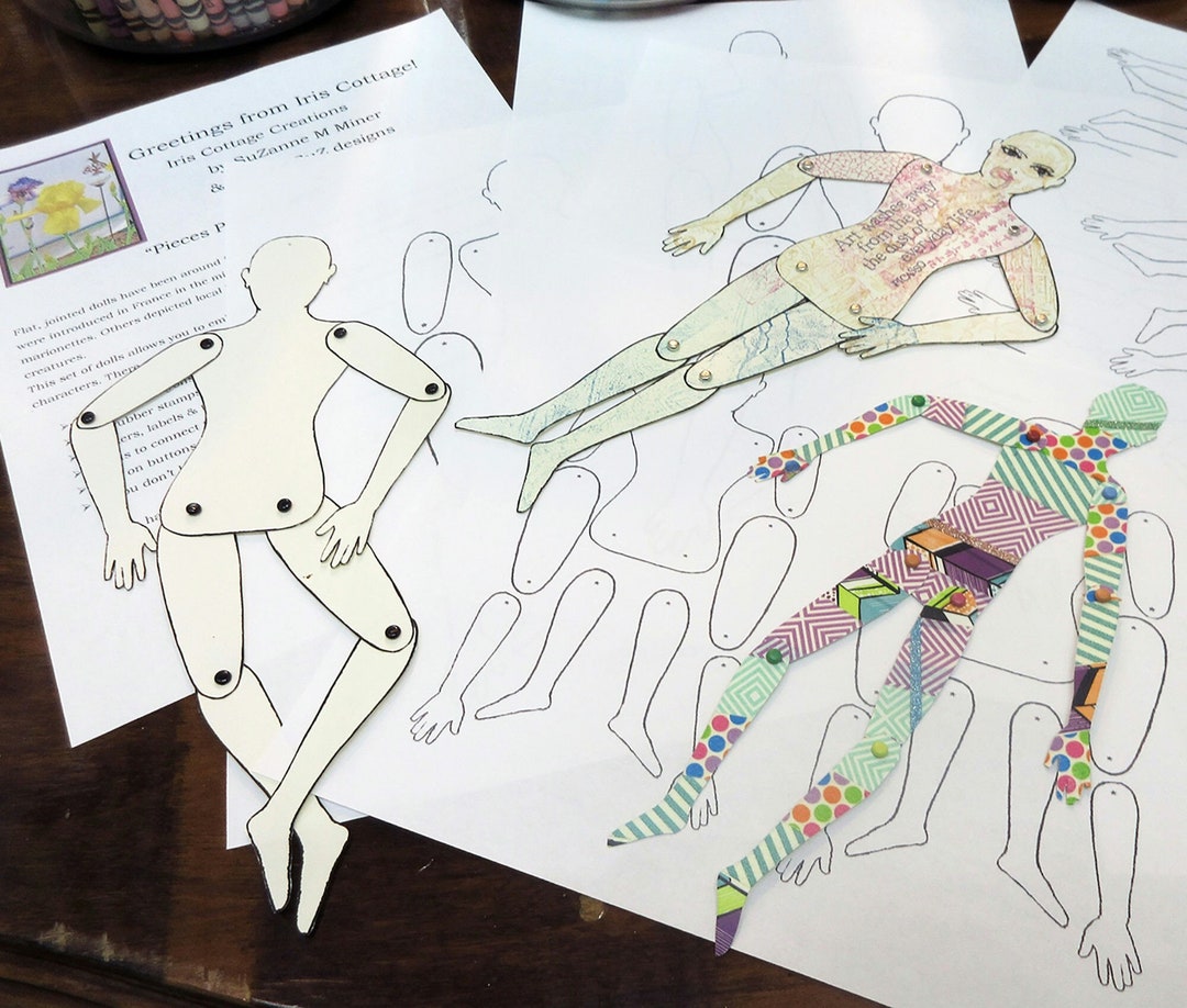 Pieces Paper Dolls #1 - Create a Jointed Doll - 6 Sizes - Articulated ...