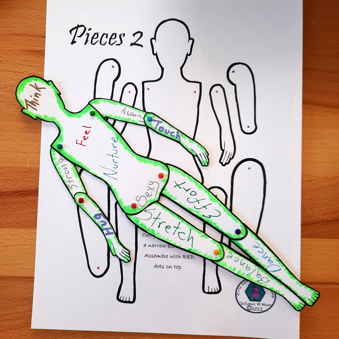 Large Articulated Paper Doll – Coloring Project, Creativity Template ...