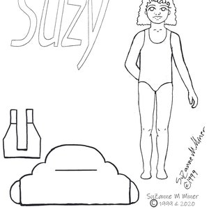 Suzy Paper Doll Coloring Pages - Cute Kid With Fun Clothes, Patriotic ...