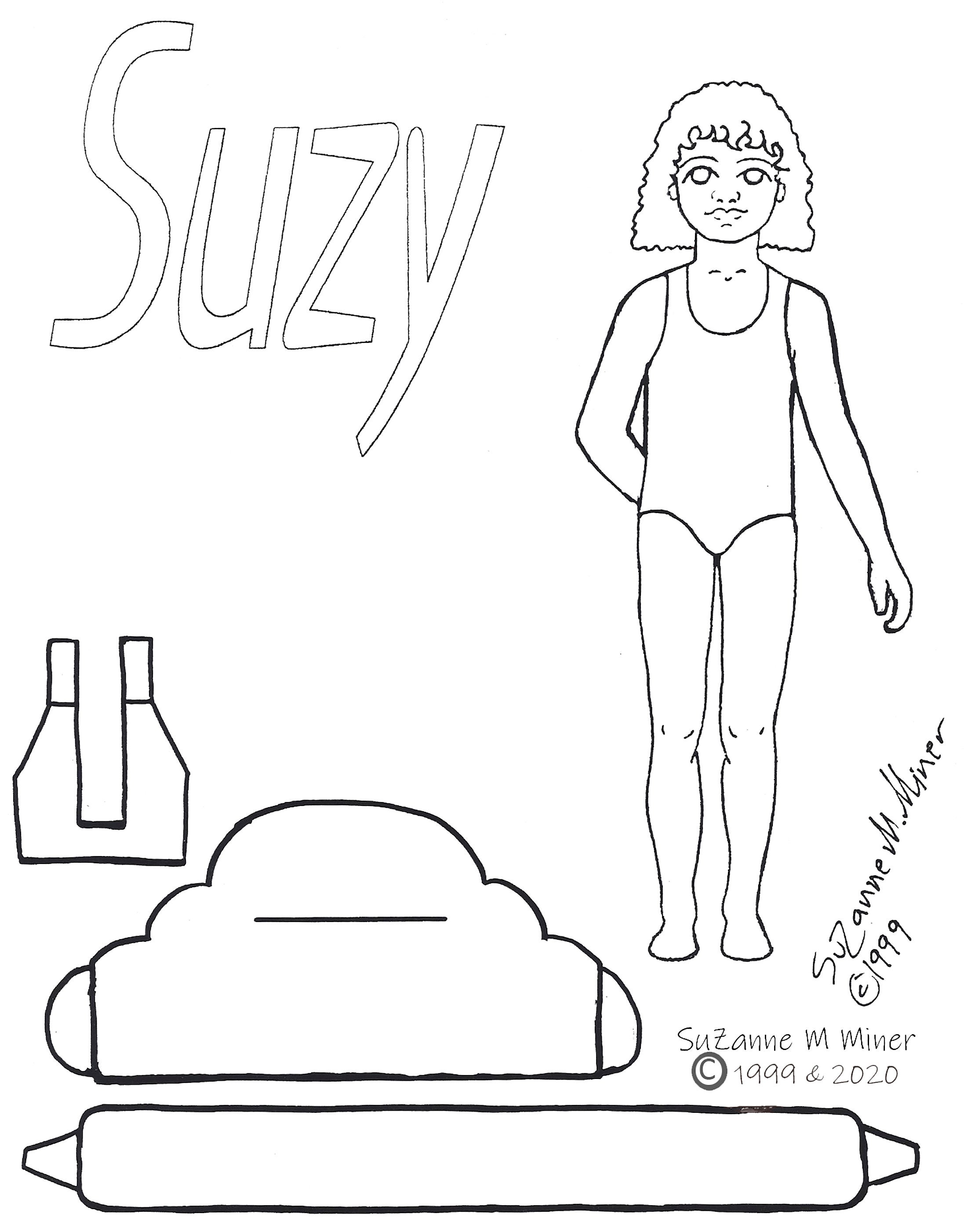 Suzy Paper Doll Coloring Pages - Cute Kid With Fun Clothes, Patriotic ...