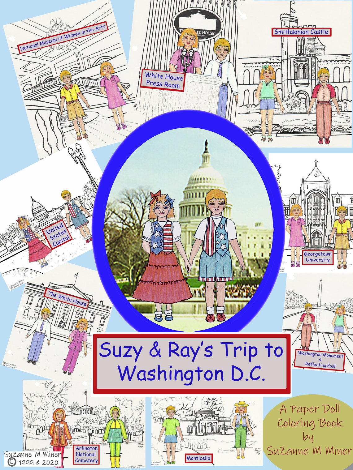 Suzy Paper Doll Coloring Pages - Cute Kid With Fun Clothes, Patriotic ...