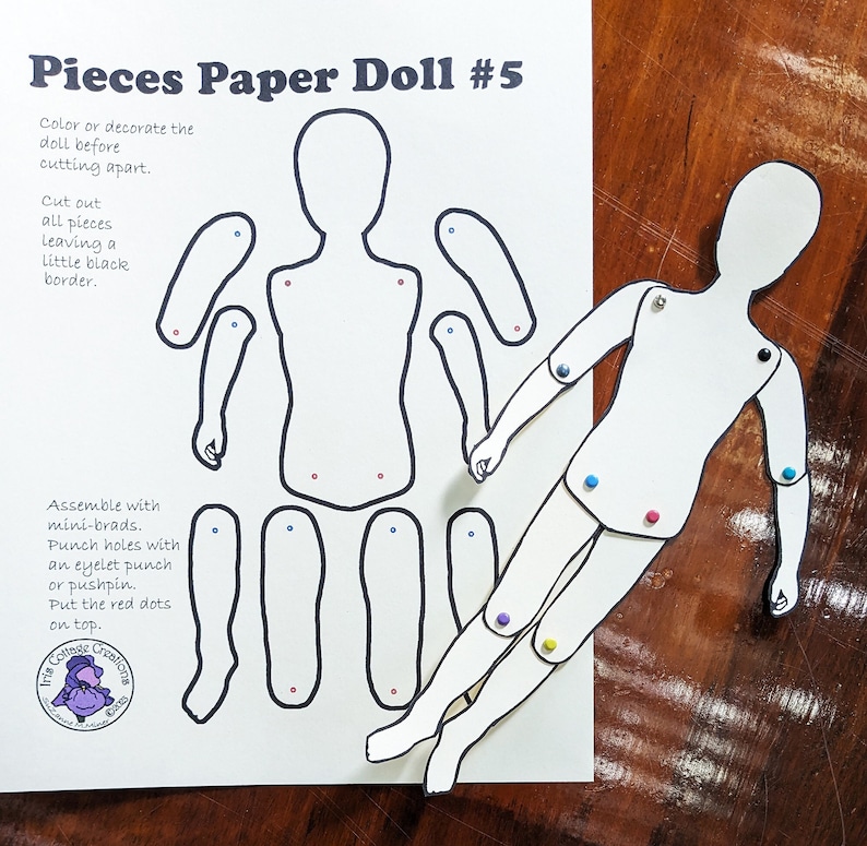 Pieces Paper Doll #5 Small - Little Alien Paper Doll to Color - a ...