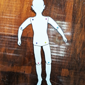 Articulated Paper Doll to Color - Jointed Craft Template (digital ...