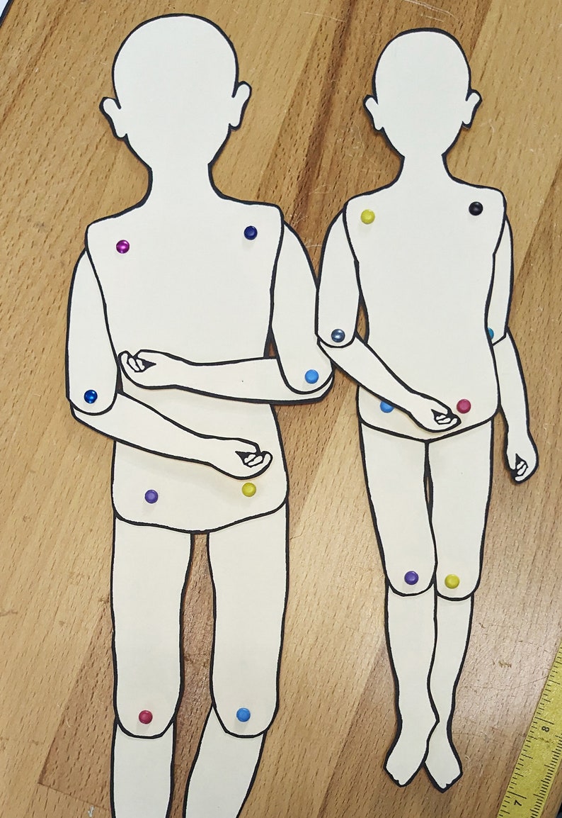 Articulated Paper Doll to Color – Jointed Doll Template (digital ...