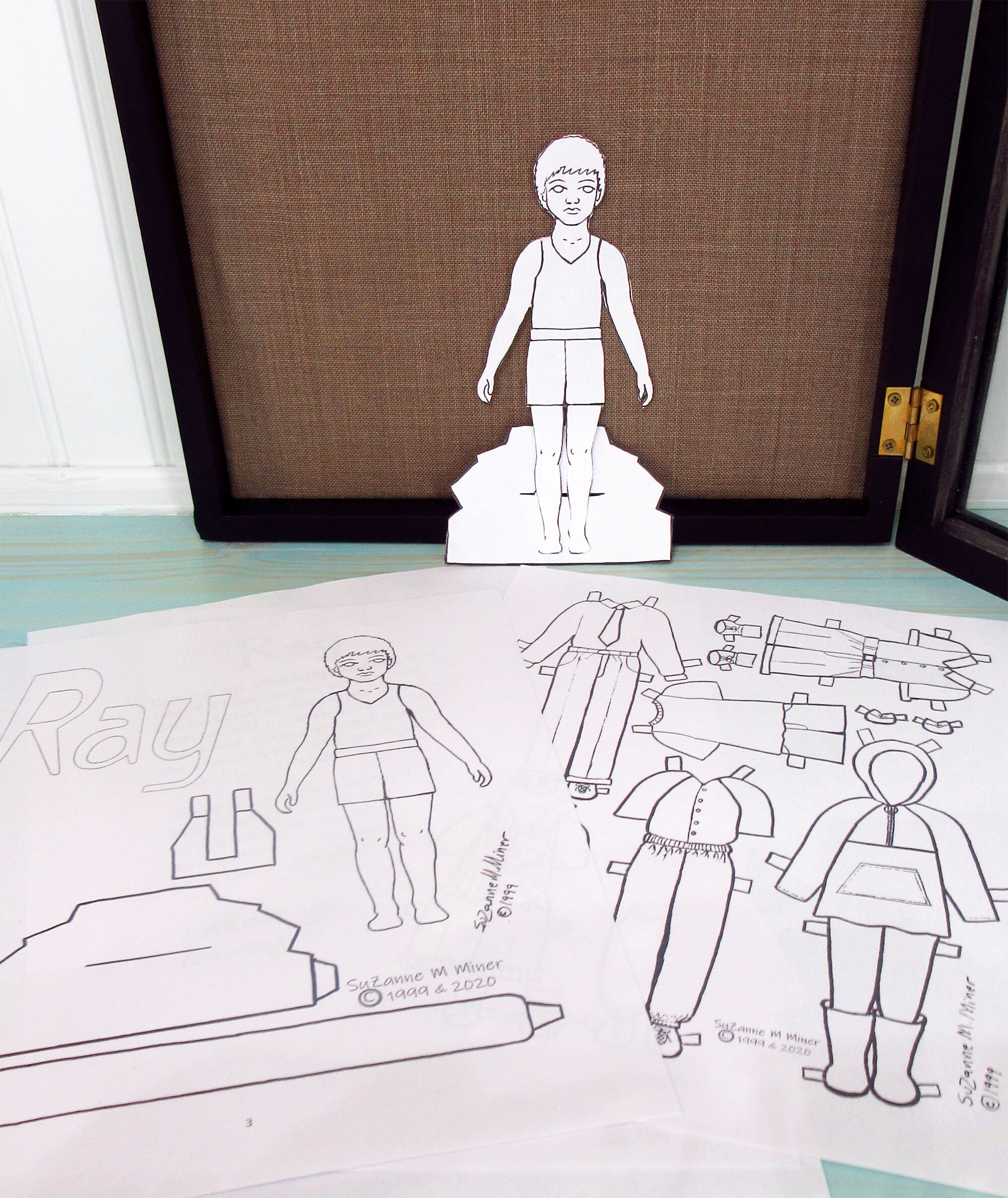 Ray Paper Doll Coloring Pages - Cute Kid, Fun Clothes, Patriotic - Etsy