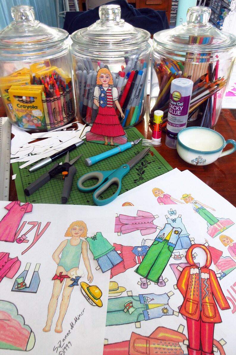 Suzy Paper Doll Digital Download Fun Little Girl on Vacation With Her ...