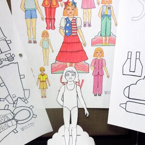 Suzy Paper Doll Coloring Pages - Cute Kid With Fun Clothes, Patriotic ...