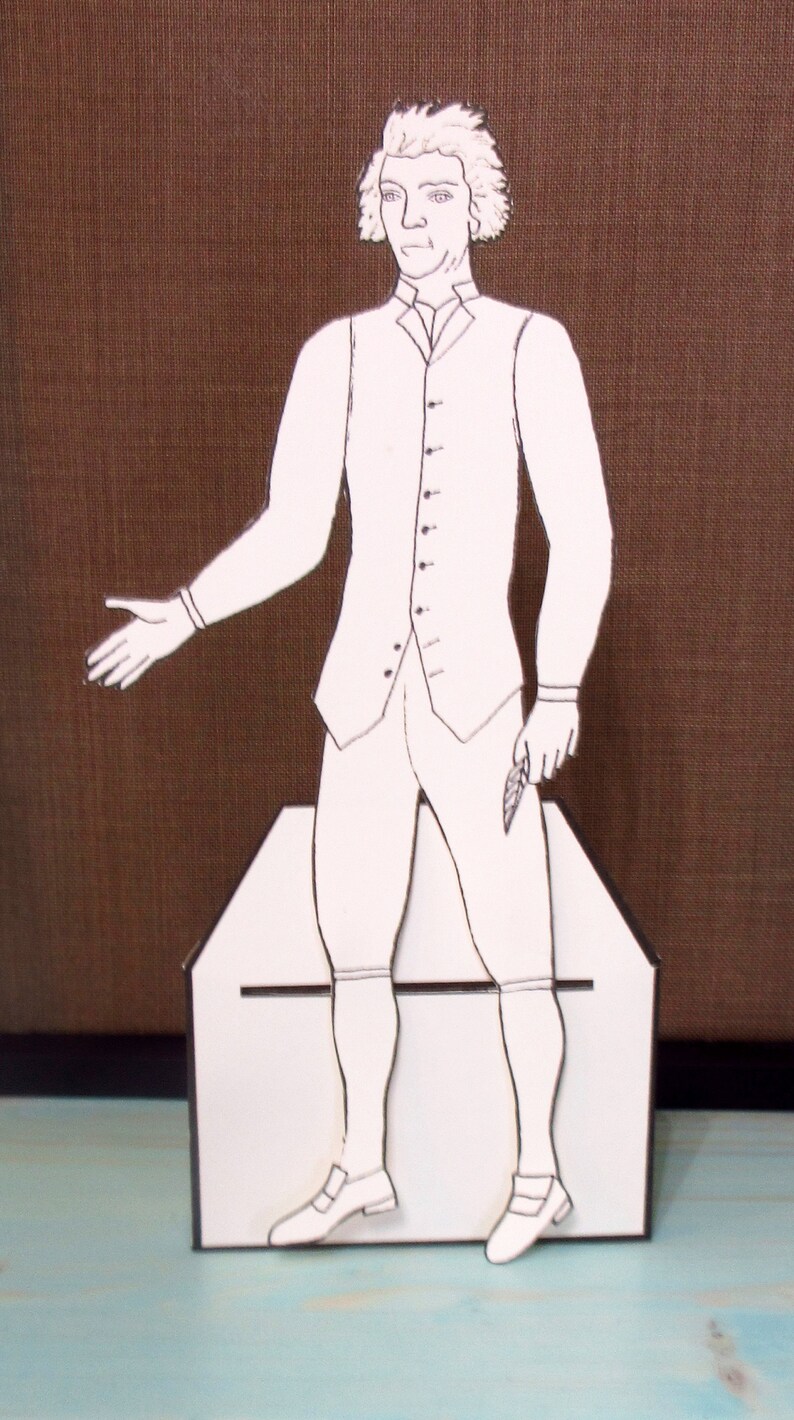 Thomas Jefferson Paper Doll Coloring Pages - Digital Download - Formal ...