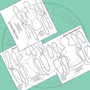 Pieces Paper Dolls #1 - Create a Jointed Doll - 6 Sizes - Articulated ...