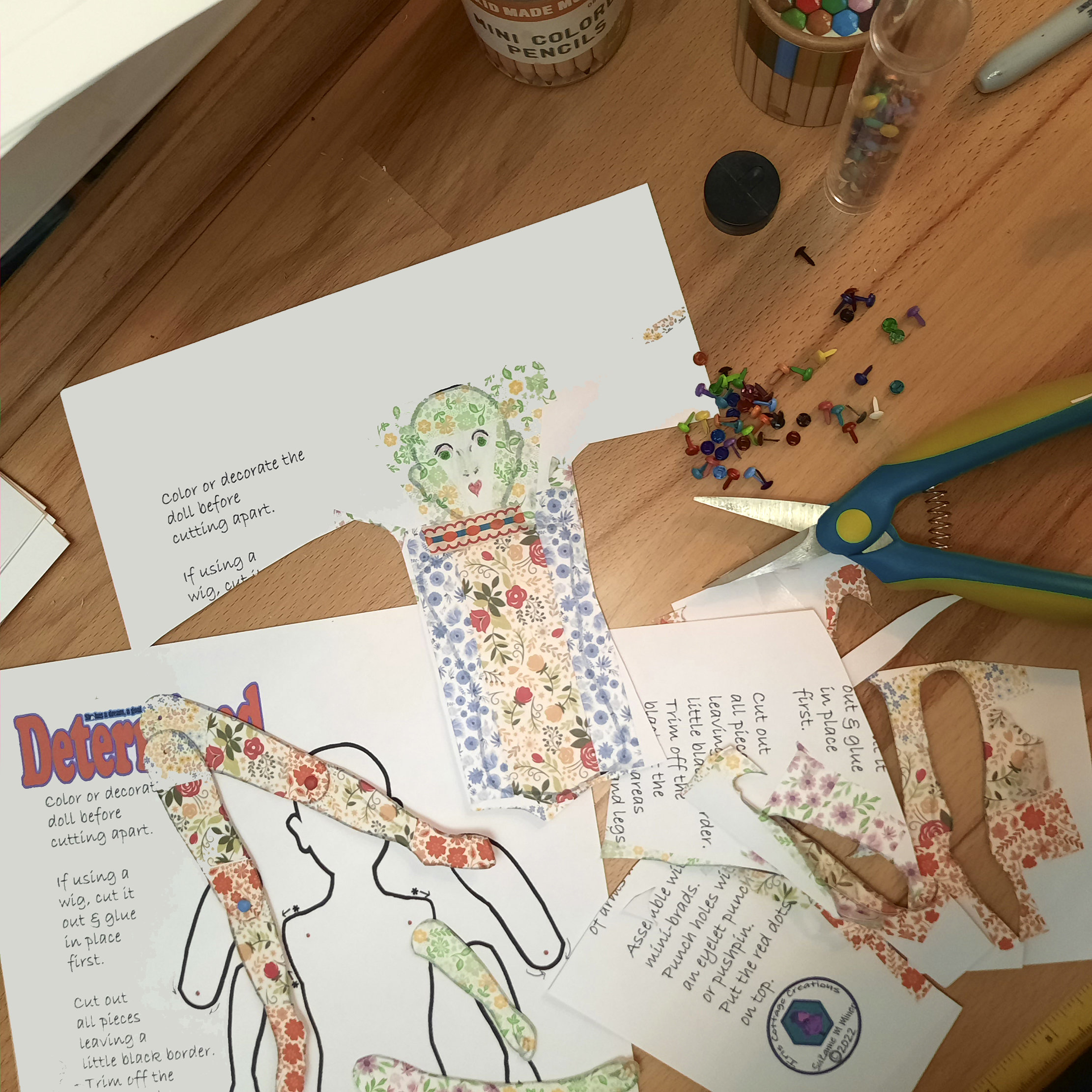 Articulated Paper Doll to Color - Jointed Craft Template (digital ...