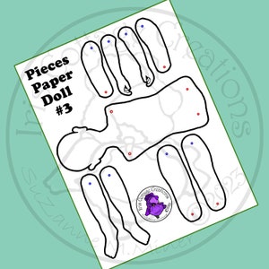 Pieces Paper Doll #3 Medium - Articulated Paper Doll to Color - a ...