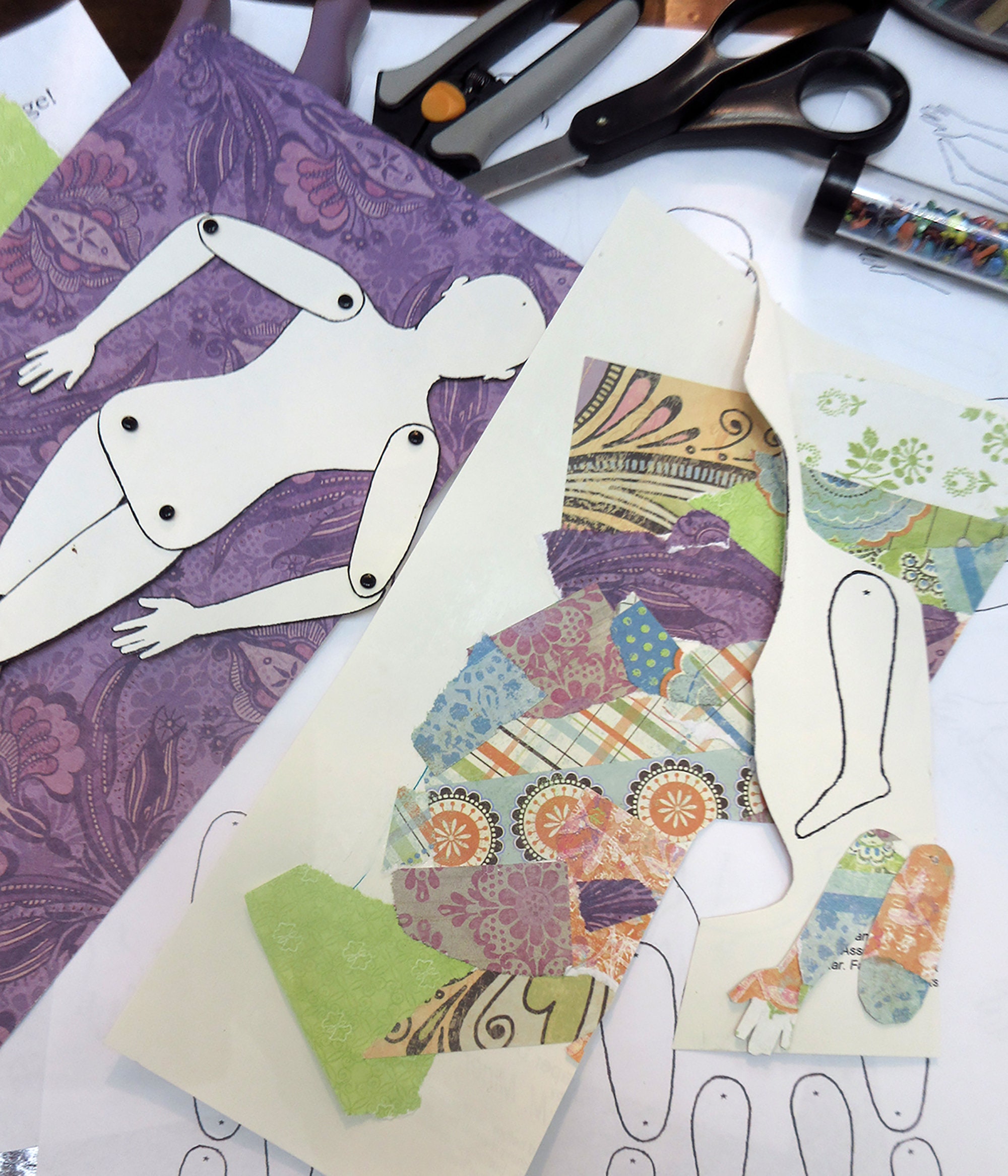 Pieces Paper Dolls Create a Jointed Doll art journaling - Etsy