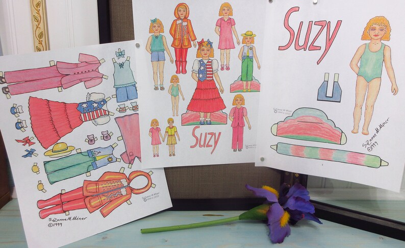 Suzy Paper Doll - Digital Download - Fun Little Girl on Vacation With ...