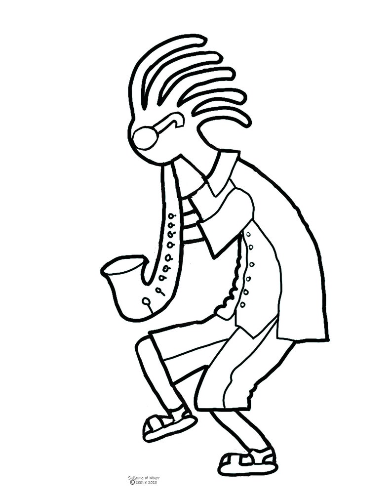 Kokopelli Coloring Pages Sketch Coloring Page