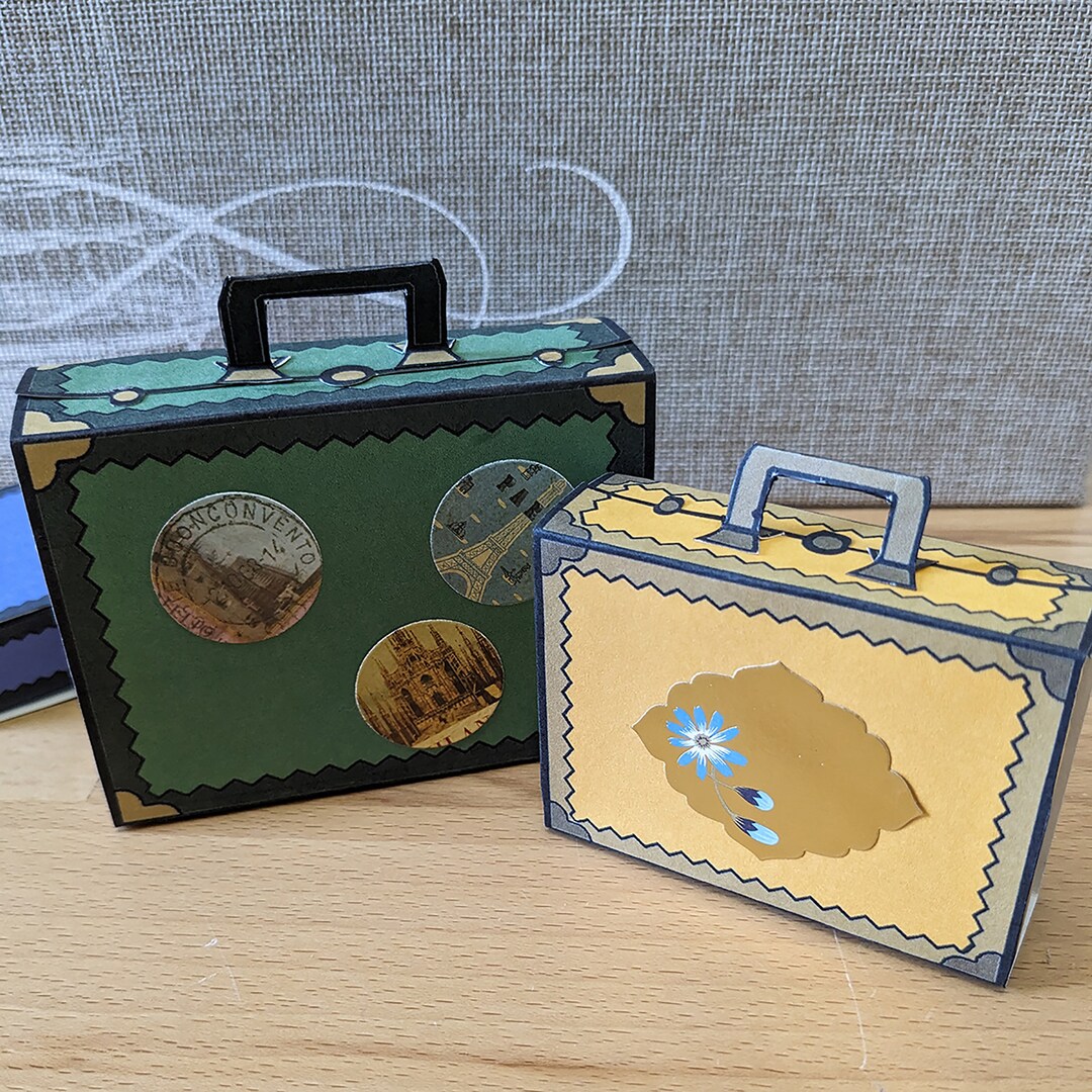 Vintage Style Matchbox Suitcase Kit - Colorable DIY Papercraft (digital ...