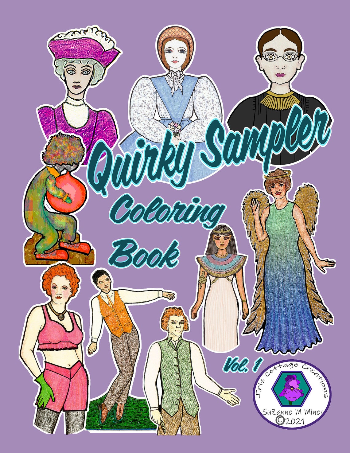 Quirky Sampler Volume 1 Coloring Book - Digital Download - Sampling of ...