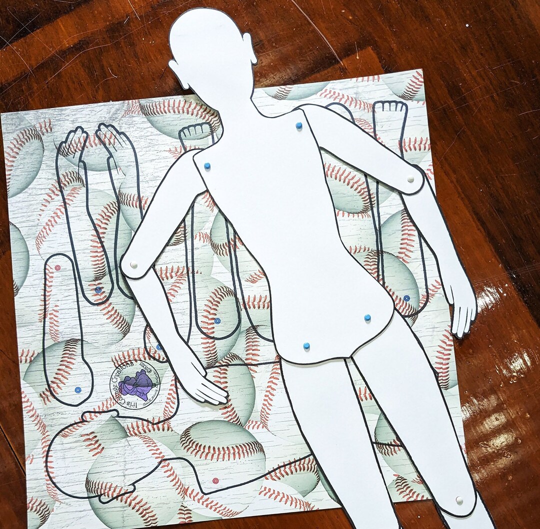 Pieces Paper Doll #2 - Large Size for 12x12" Paper - Articulated ...