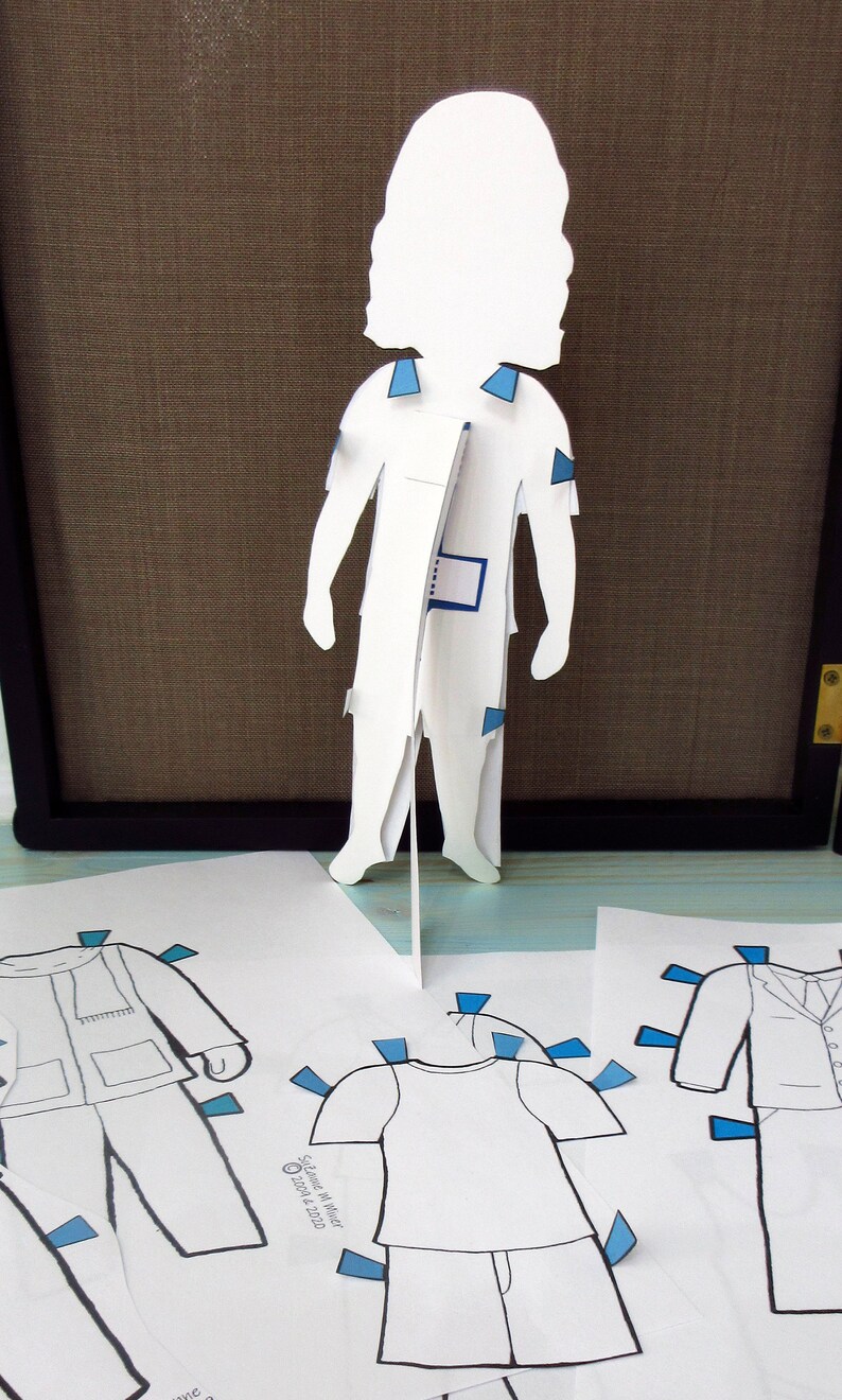Cool Ray Paper Doll Coloring Pages - Digital Download - Nurse and ...