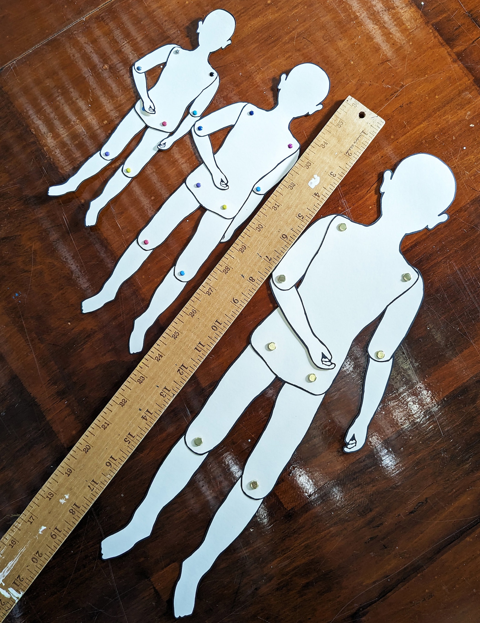 Large Articulated Paper Doll #3 – Coloring Page, Party Project (digital ...