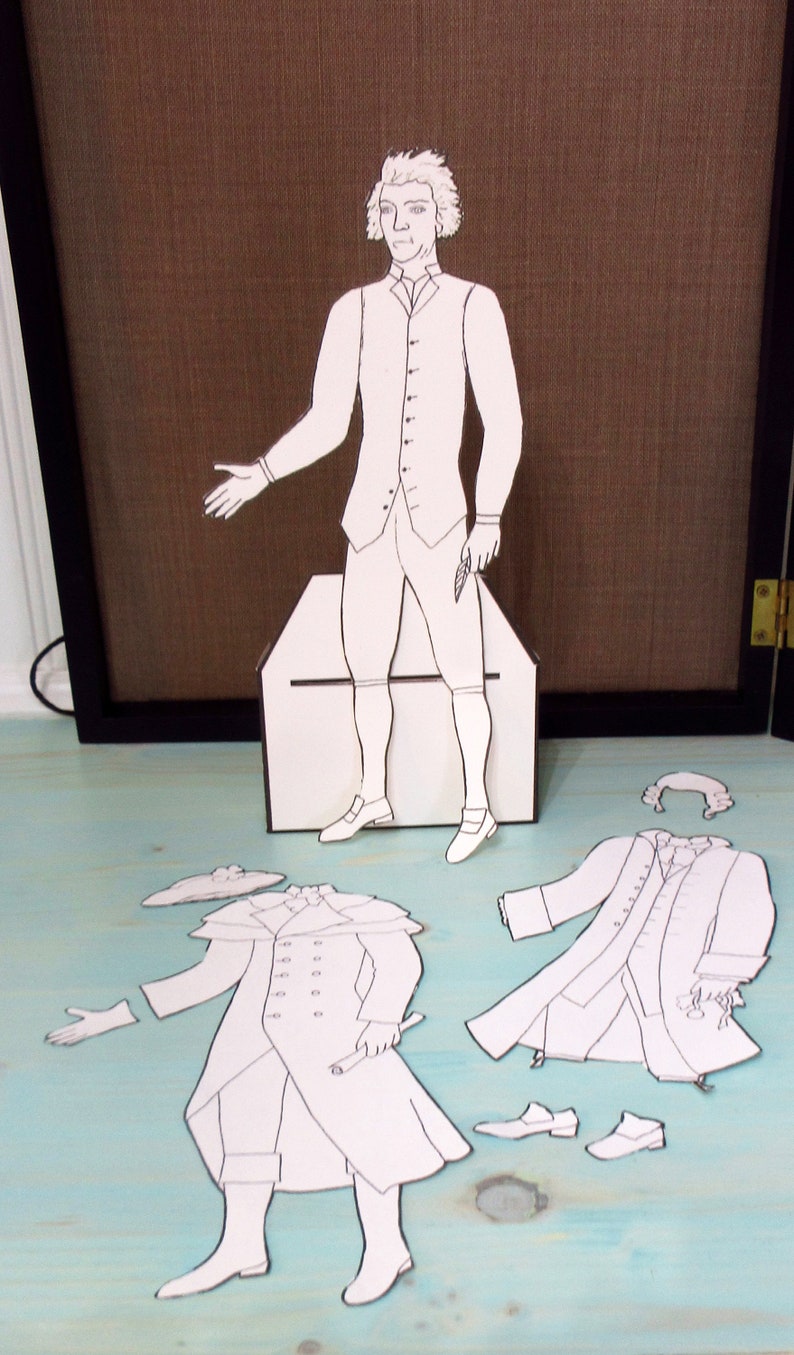 Thomas Jefferson Paper Doll Coloring Pages Large Size - Etsy