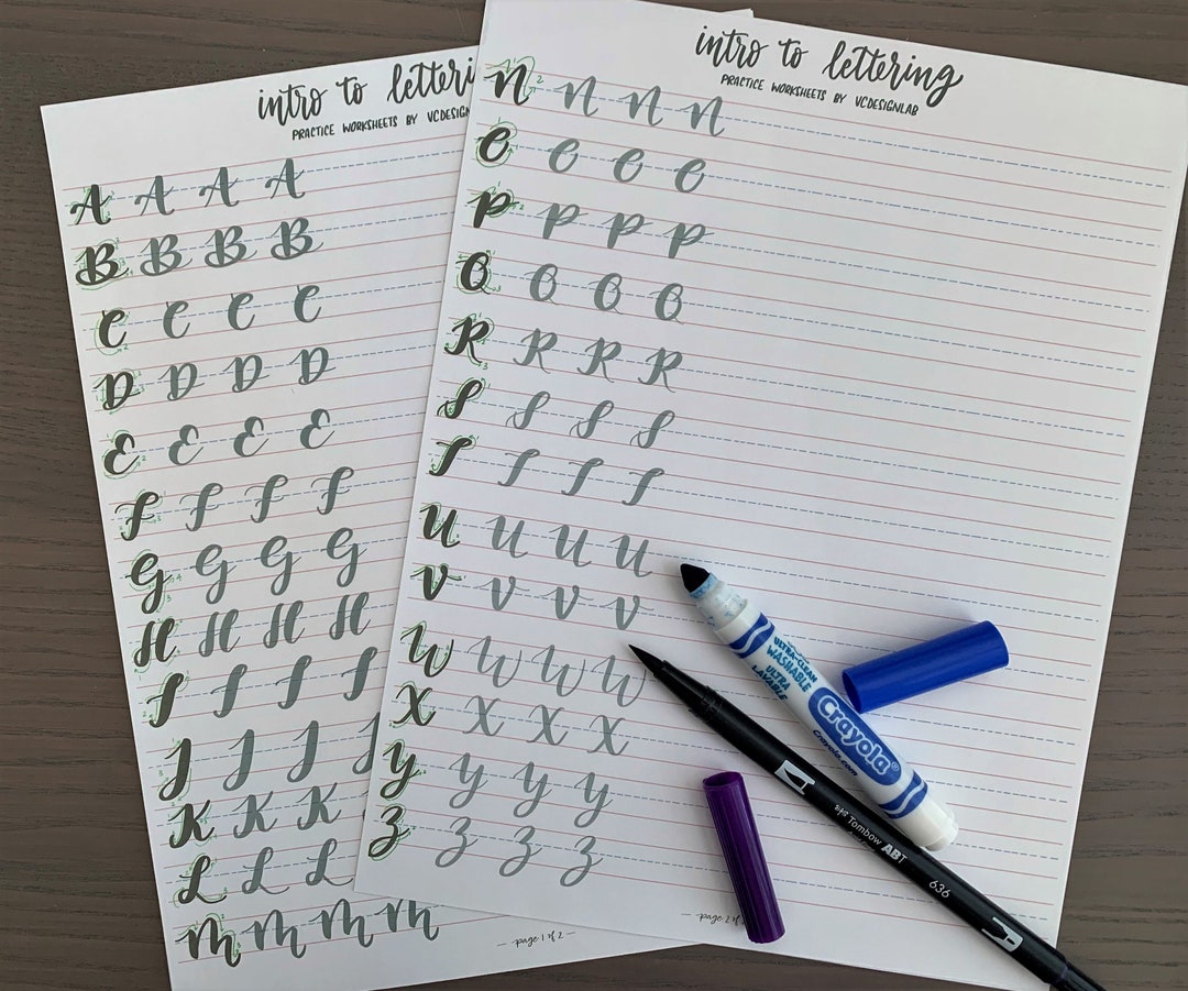 ABC Lettering Worksheets Printable, PDF, Introduction to Lettering ...