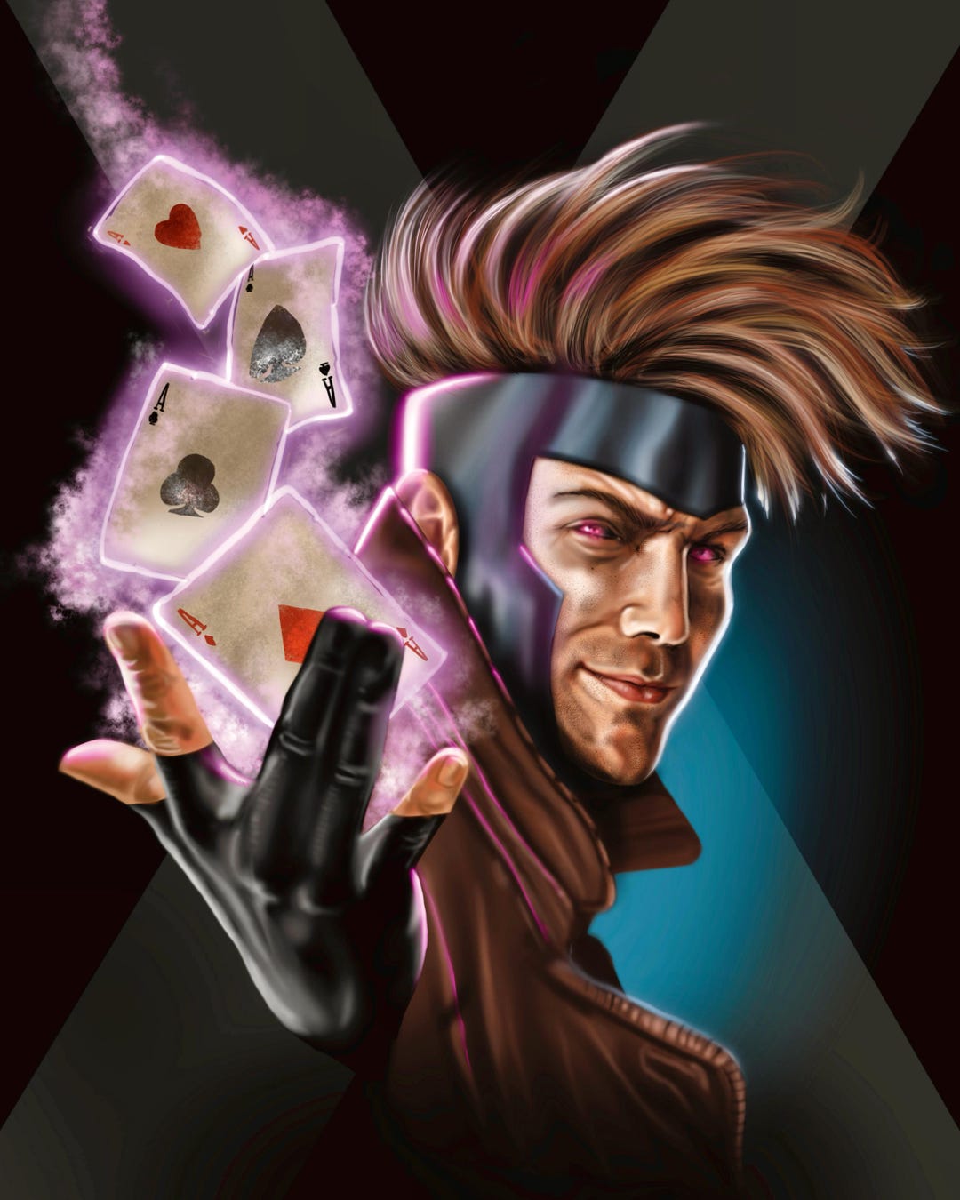 Gambit Art Print: X-men Inspired, Hand Signed & Numbered - Etsy