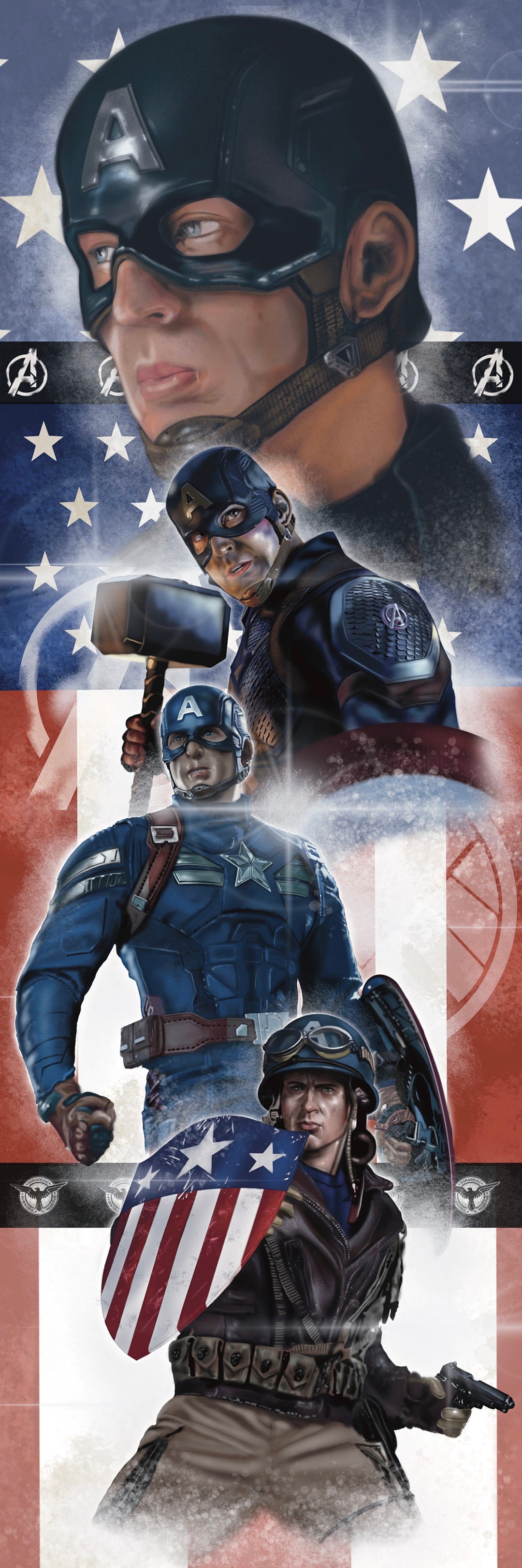 The Evolution of Captain America - Etsy