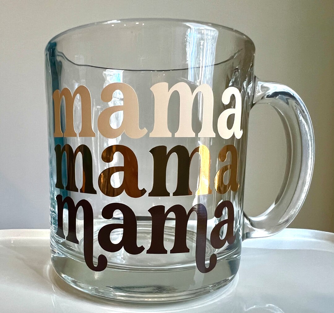 Mama Mama Mama Glass Mug From Mama’s Coffee Mug Collection - Etsy