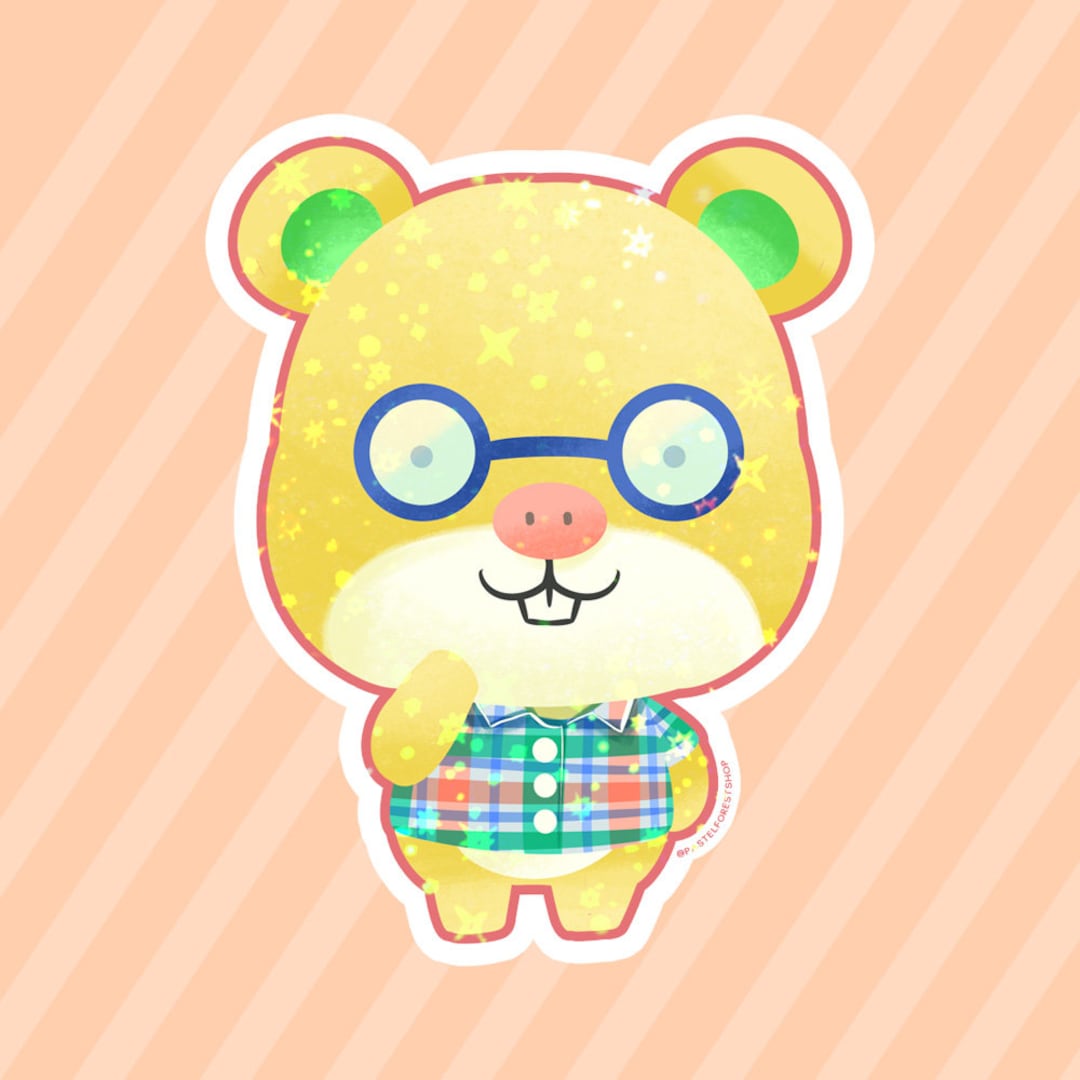 Graham Animal Crossing Cute Vinyl Sparkly Star Holographic Sticker - Etsy