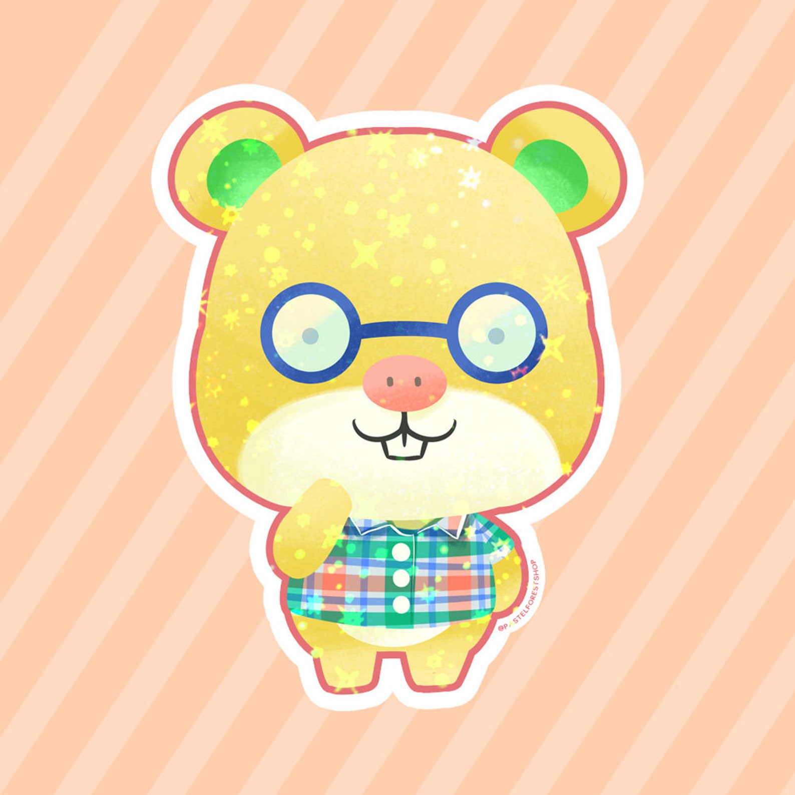 Graham Animal Crossing Cute Vinyl Sparkly Star Holographic - Etsy