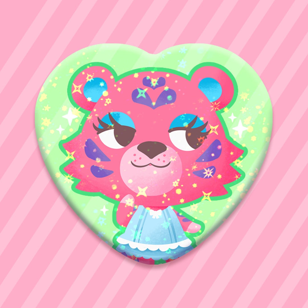 Claudia Animal Crossing Cute Metal Sparkly Star Holographic Heart ...