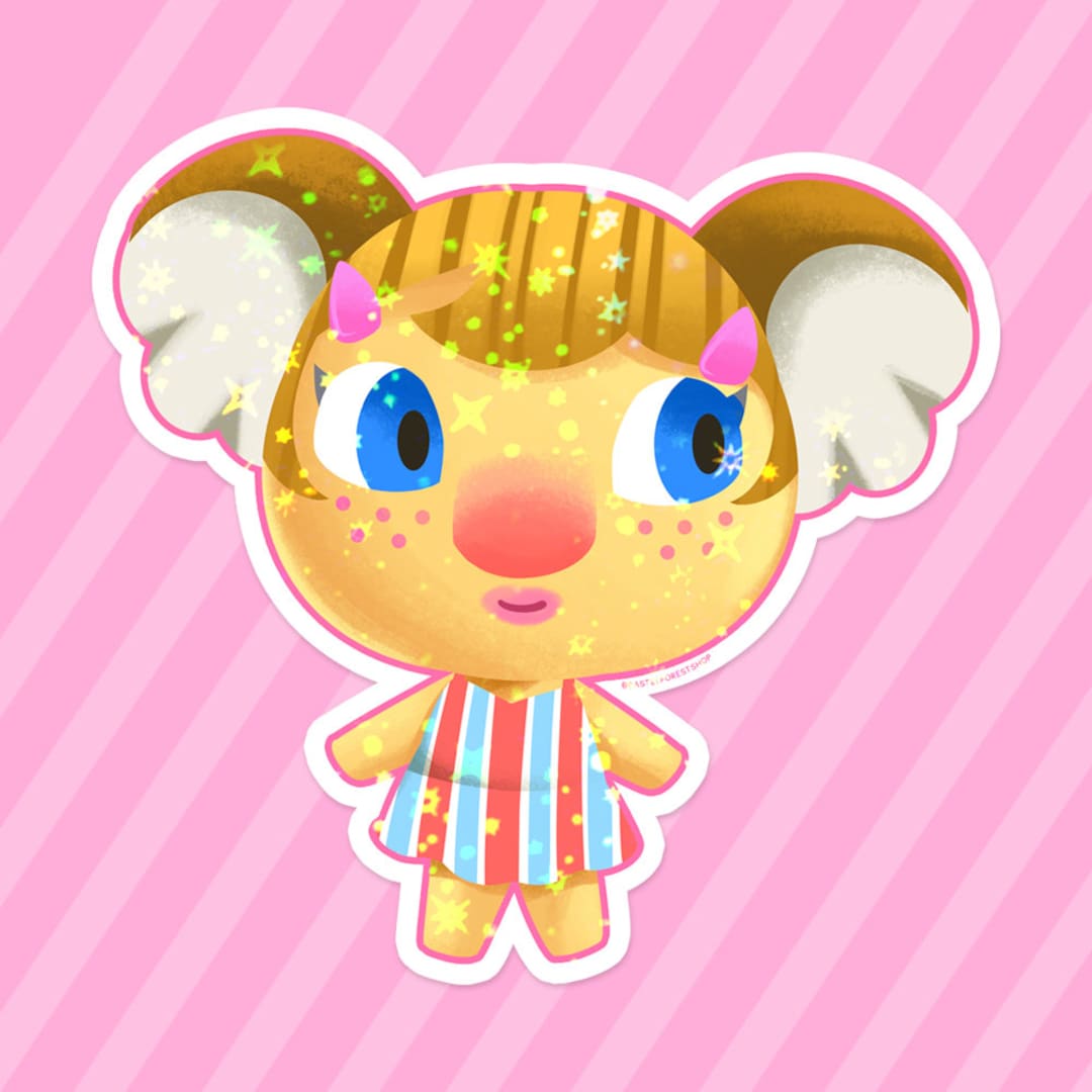 Alice Animal Crossing Cute Vinyl Sparkly Star Holographic Sticker - Etsy