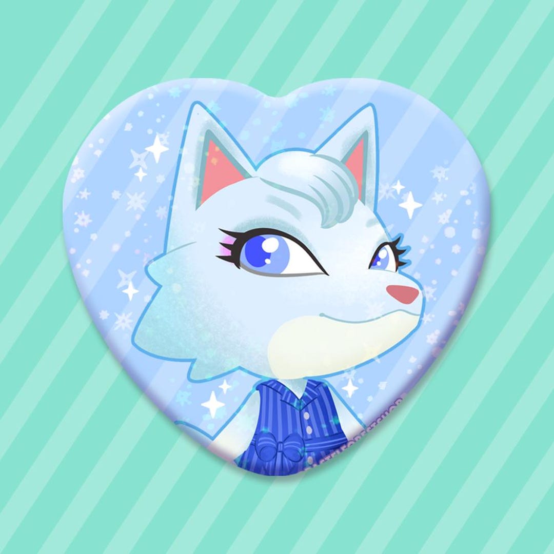 Whitney Animal Crossing Cute Metal Sparkly Star Holographic Heart ...