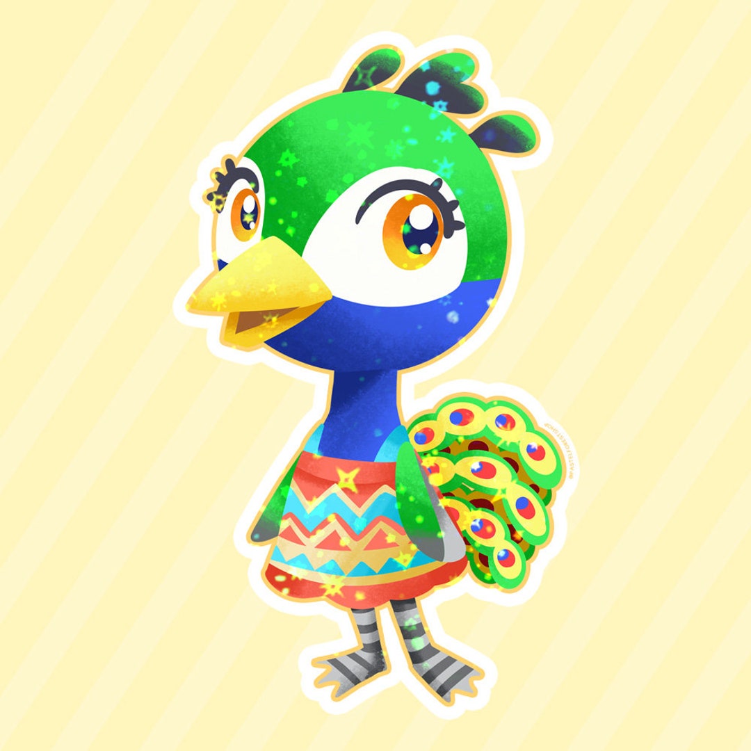 Julia Animal Crossing Cute Vinyl Sparkly Star Holographic Sticker - Etsy