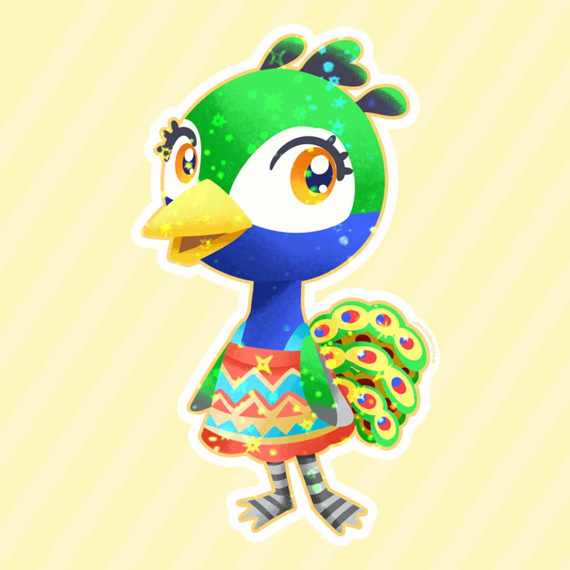 Julia Animal Crossing Cute Vinyl Sparkly Star Holographic - Etsy