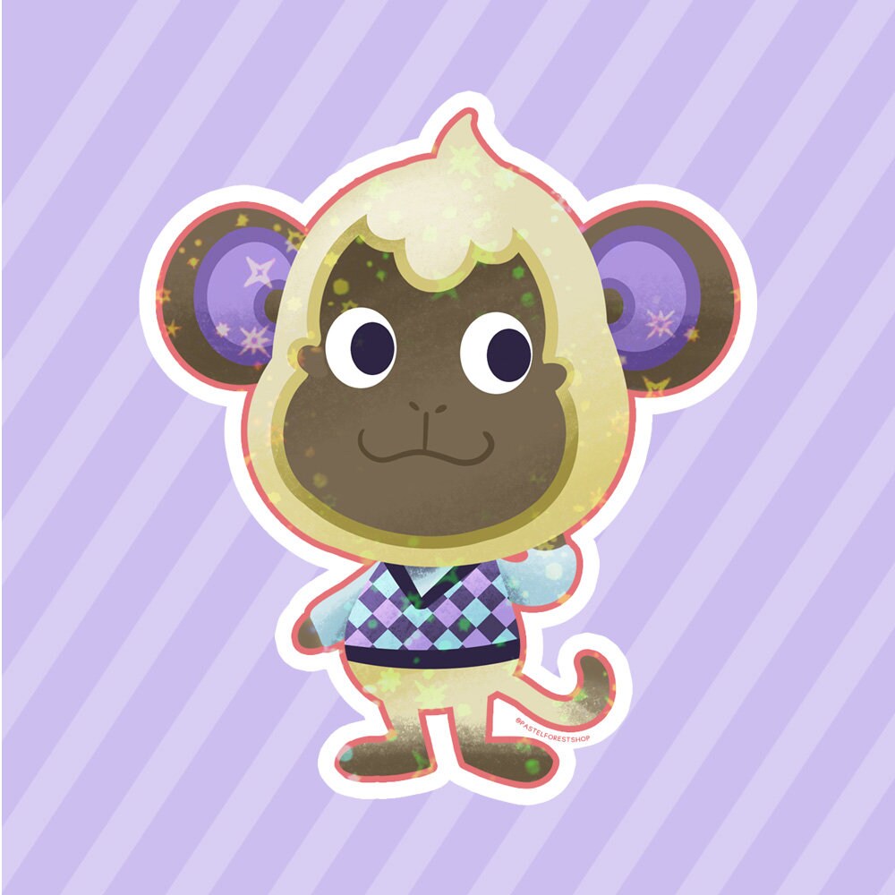 Deli Animal Crossing Cute Vinyl Sparkly Star Holographic Sticker - Etsy