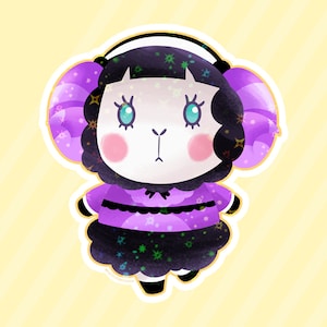 Muffy Animal Crossing Cute Vinyl Sparkly Star Holographic Sticker - Etsy