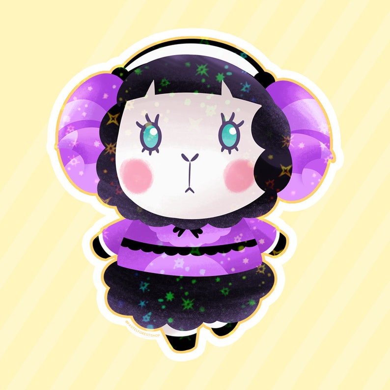 Muffy Animal Crossing Cute Vinyl Sparkly Star Holographic - Etsy