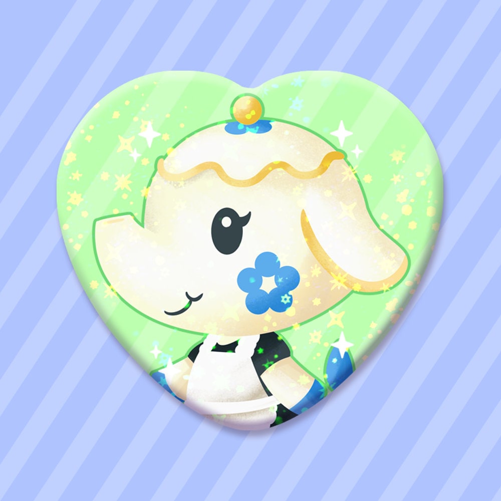 Tia Animal Crossing Cute Metal Sparkly Star Holographic Heart - Etsy ...