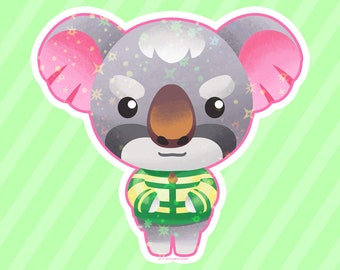 Hazel Animal Crossing Cute Vinyl Sparkly Star Holographic Sticker - Etsy