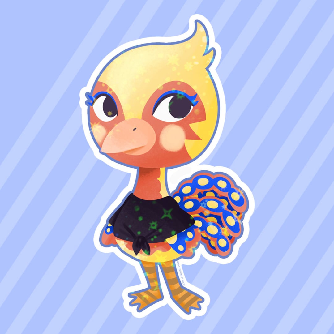 Phoebe Animal Crossing Cute Vinyl Sparkly Star Holographic Sticker - Etsy