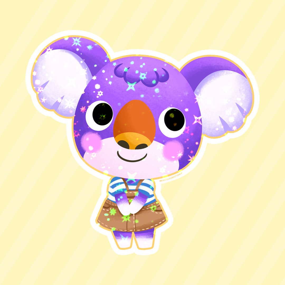 Sydney Animal Crossing Cute Vinyl Sparkly Star Holographic Sticker - Etsy