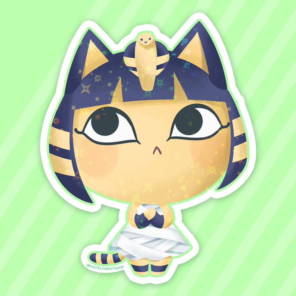 Ankha Animal Crossing Cute Vinyl Sparkly Star Holographic | Etsy