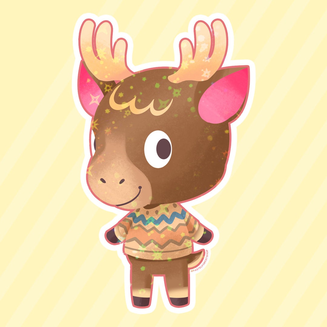 Erik Animal Crossing Cute Vinyl Sparkly Star Holographic Sticker - Etsy