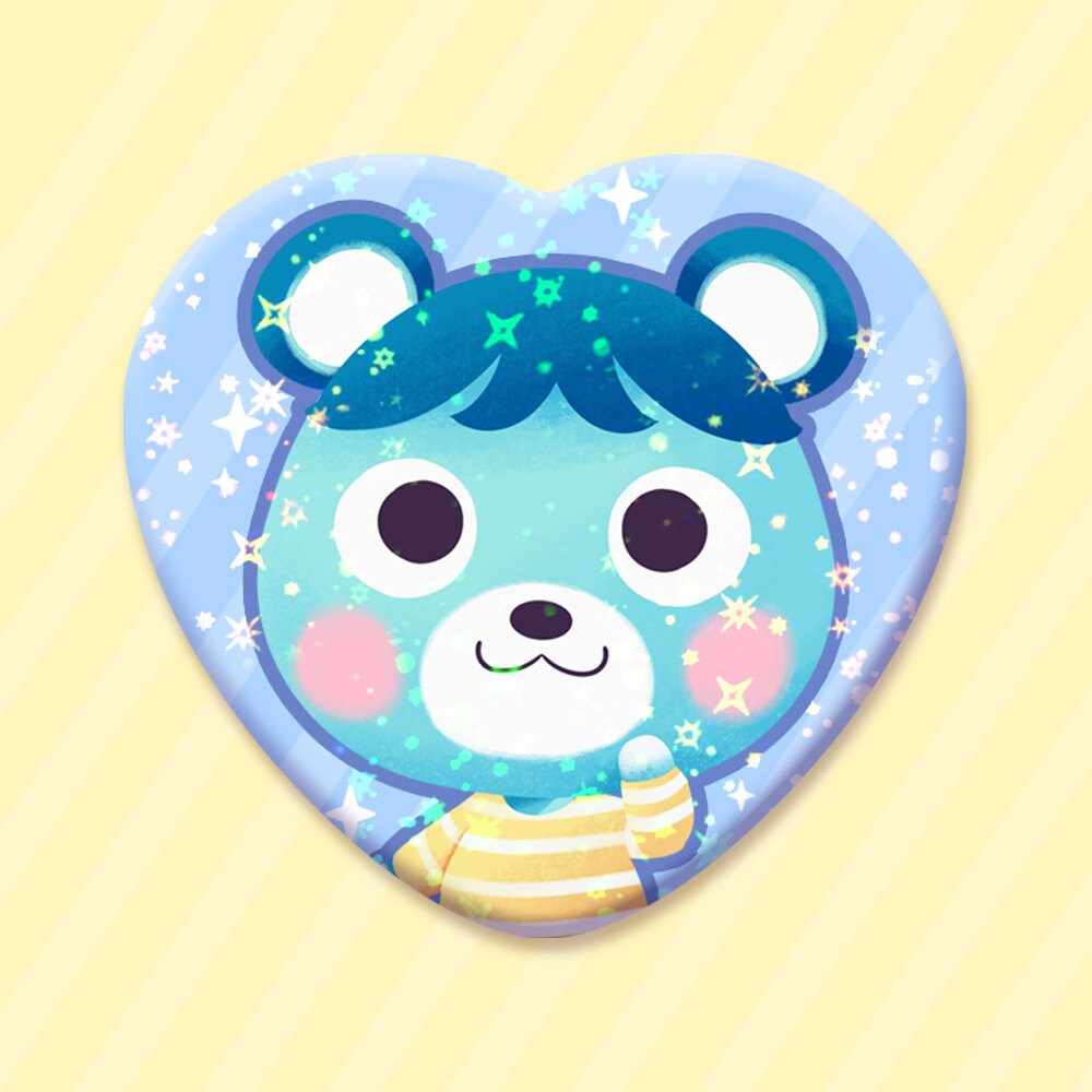 Bluebear Animal Crossing Cute Metal Sparkly Star Holographic Heart ...